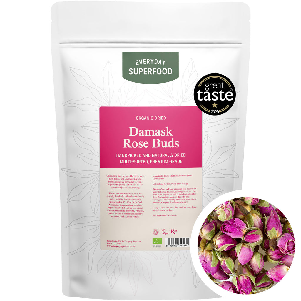 Organic Dried Damask Rose Buds – Everyday Superfood